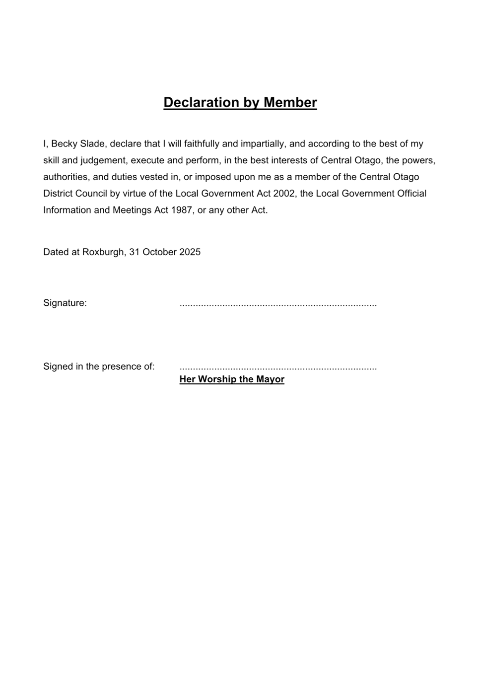 Agenda of Teviot Valley Community Board - Friday, 31 October 2025